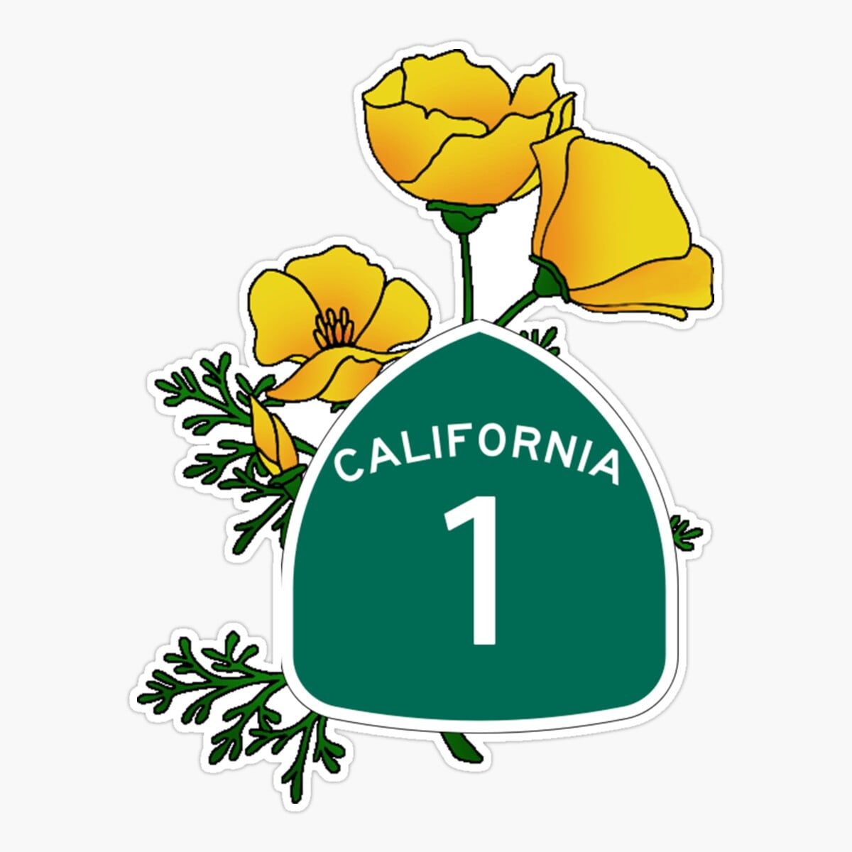 Onim Pacific Coast Highway Sticker, Phone Decal Water Bottle Stickers ...