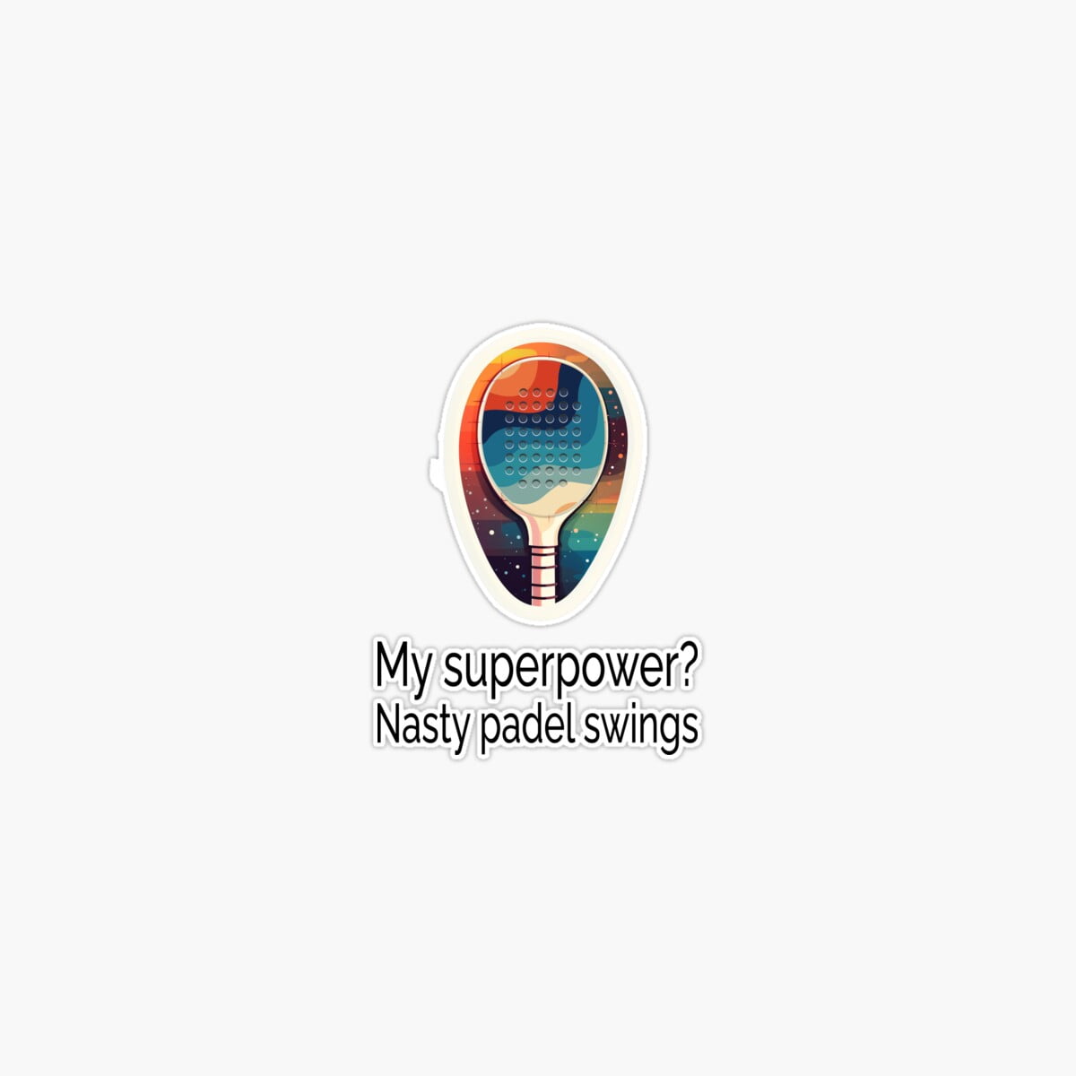 Onim Padel Player - Superpower Sticker, Phone Decal Water Bottle ...