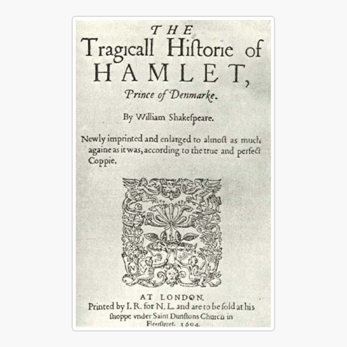 Onim Page From Hamlet Sticker, Phone Decal Water Bottle Stickers Car ...