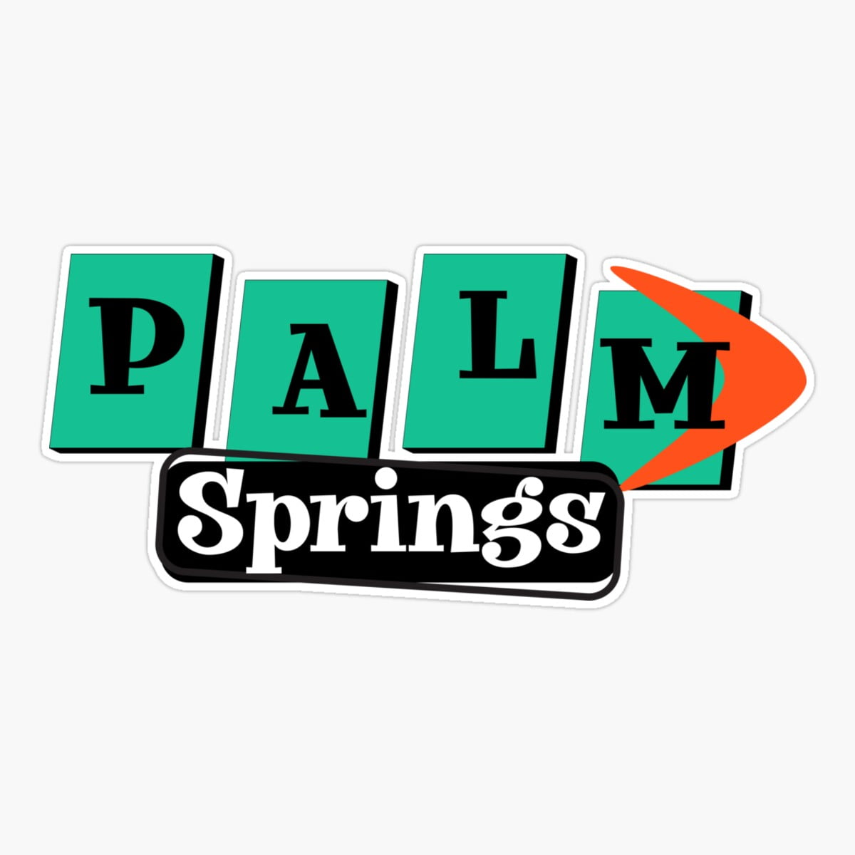 Onim Palm Springs Vintage Sign Sticker, Phone Decal Water Bottle ...