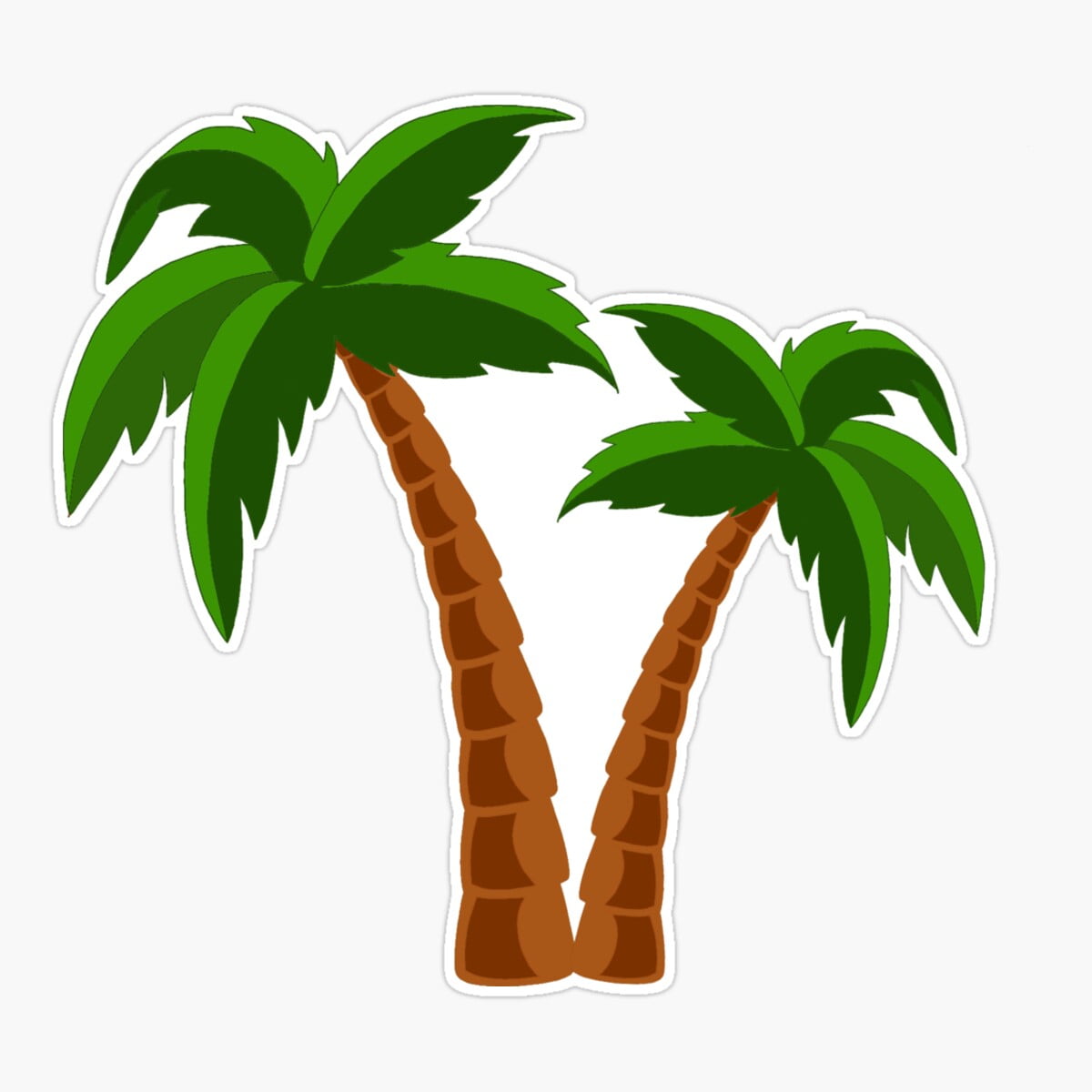 Onim Palm Trees Digital Drawing Sticker, Phone Decal Water Bottle ...