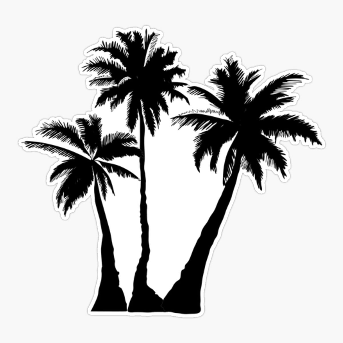 Onim Palm Trees Sticker, Phone Decal Water Bottle Stickers Car Decals ...