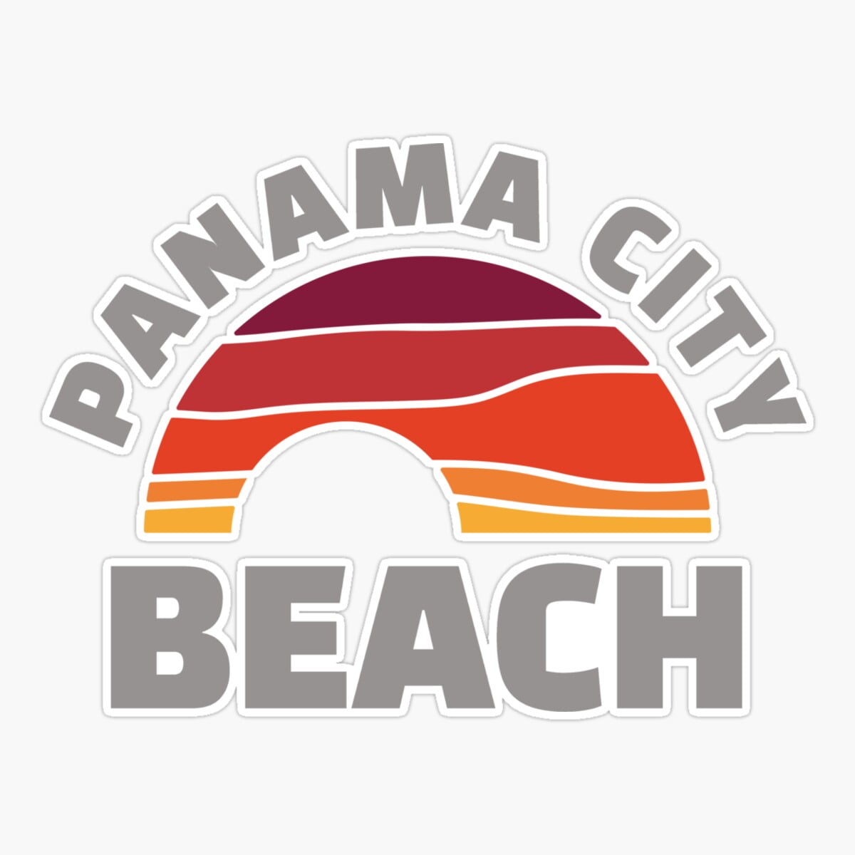 Onim Panama City Beach Sunset Sticker Sticker, Phone Decal Water Bottle ...