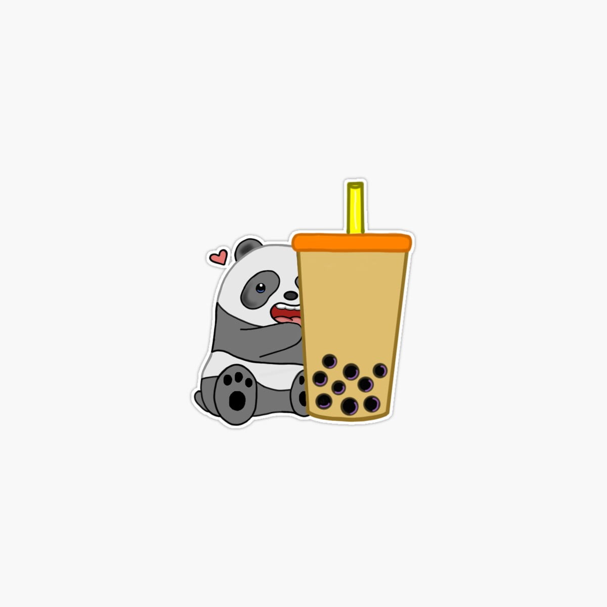 Onim Panda + Boba Sticker, Phone Decal Water Bottle Stickers Car Decals ...