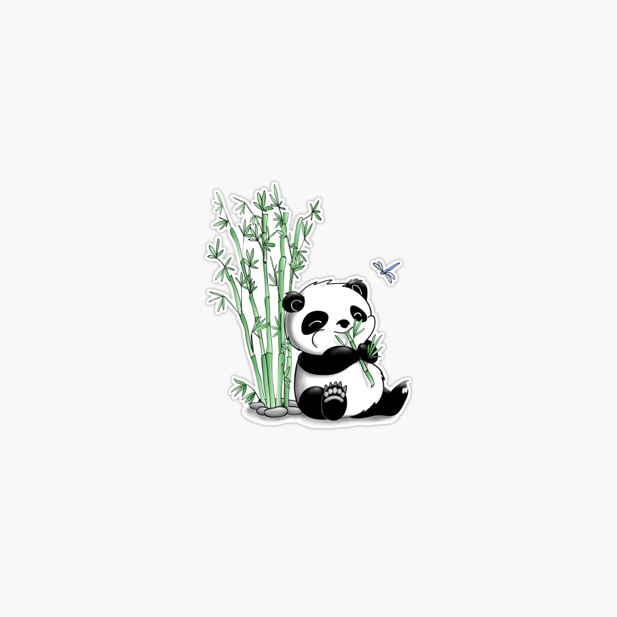 Onim Panda Eating Bamboo Sticker - Walmart.com