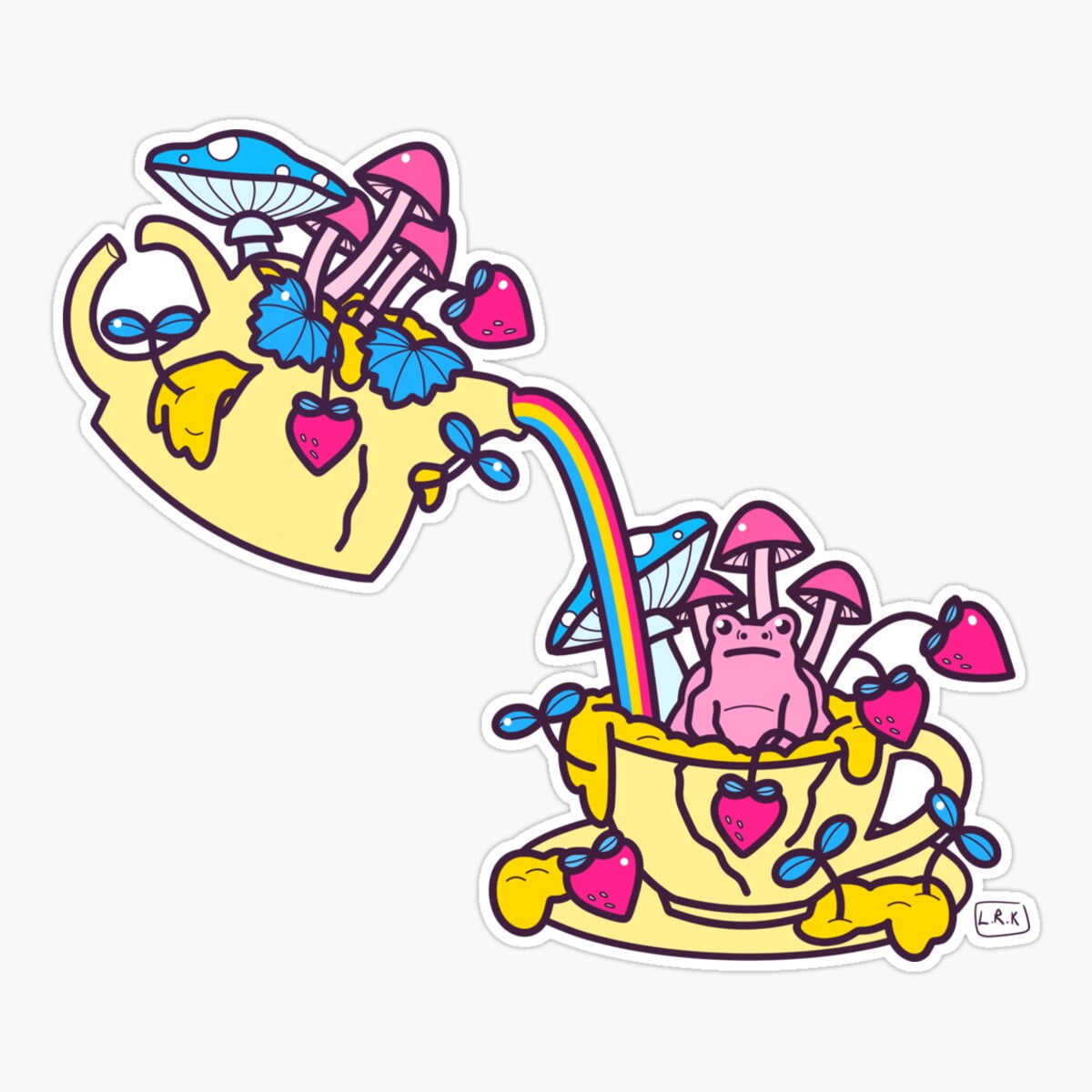 Onim Pansexual Mossy Tea Sticker, Phone Decal Water Bottle Stickers Car ...