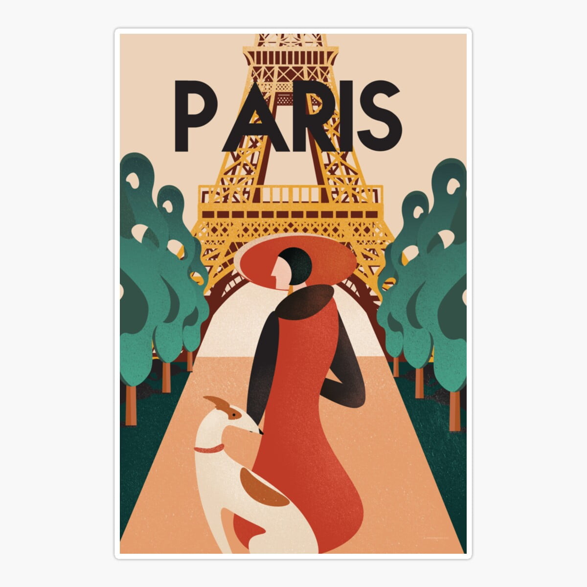 Onim Paris France Travel Poster Eiffel Tower Sticker, Phone Decal Water ...