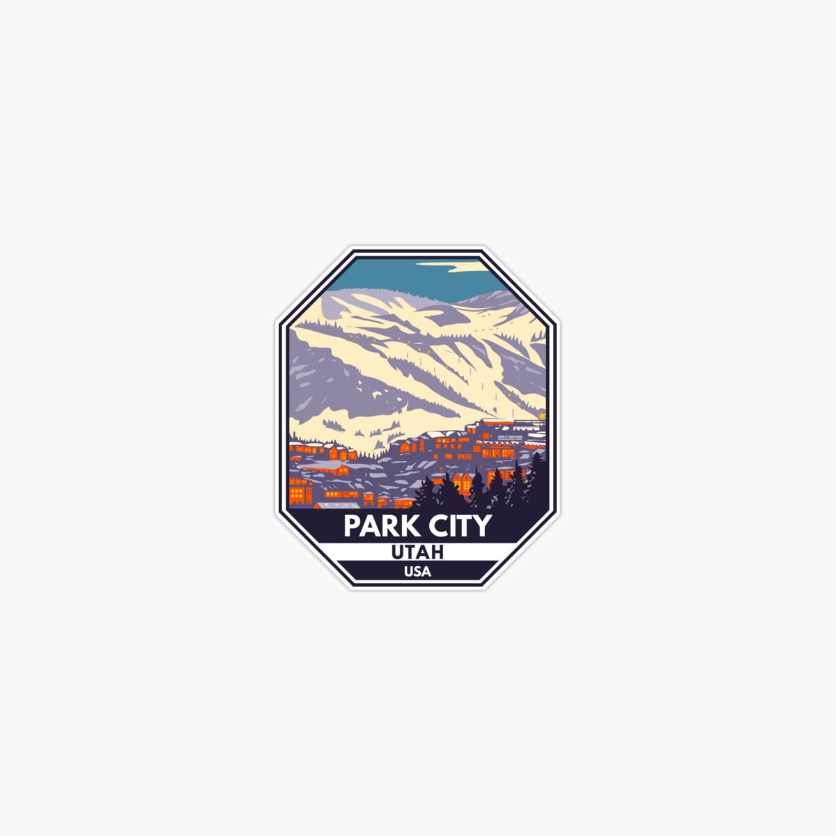 Onim Park City Utah Winter Resort Sticker, Phone Decal Water Bottle ...