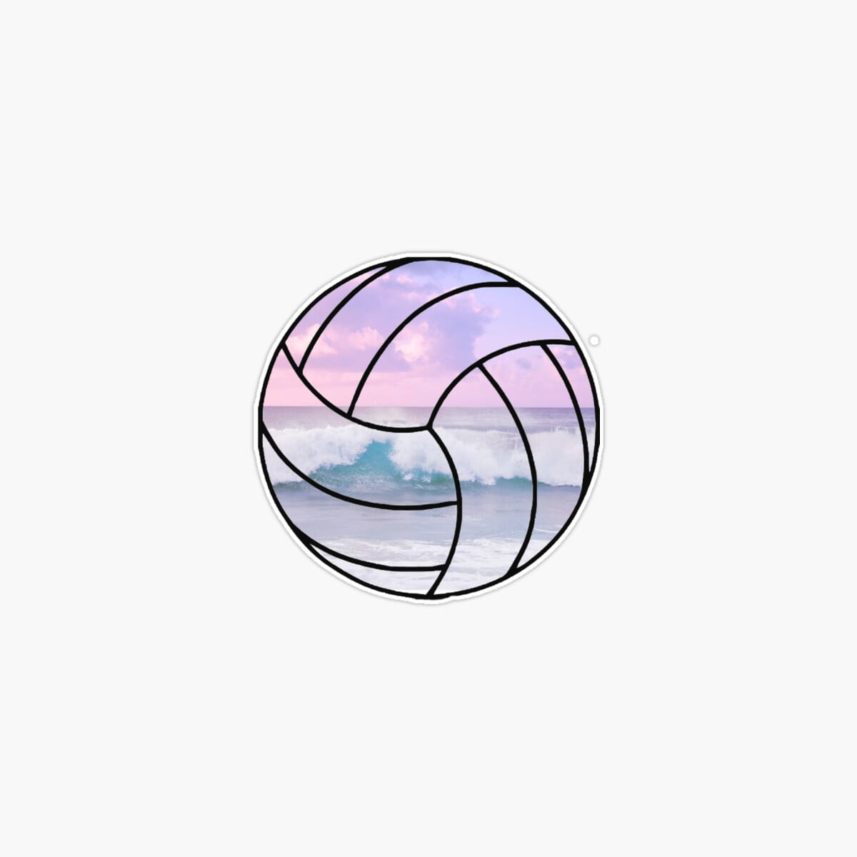 Onim Pastel Beach Volleyball Sticker, Phone Decal Water Bottle Stickers ...