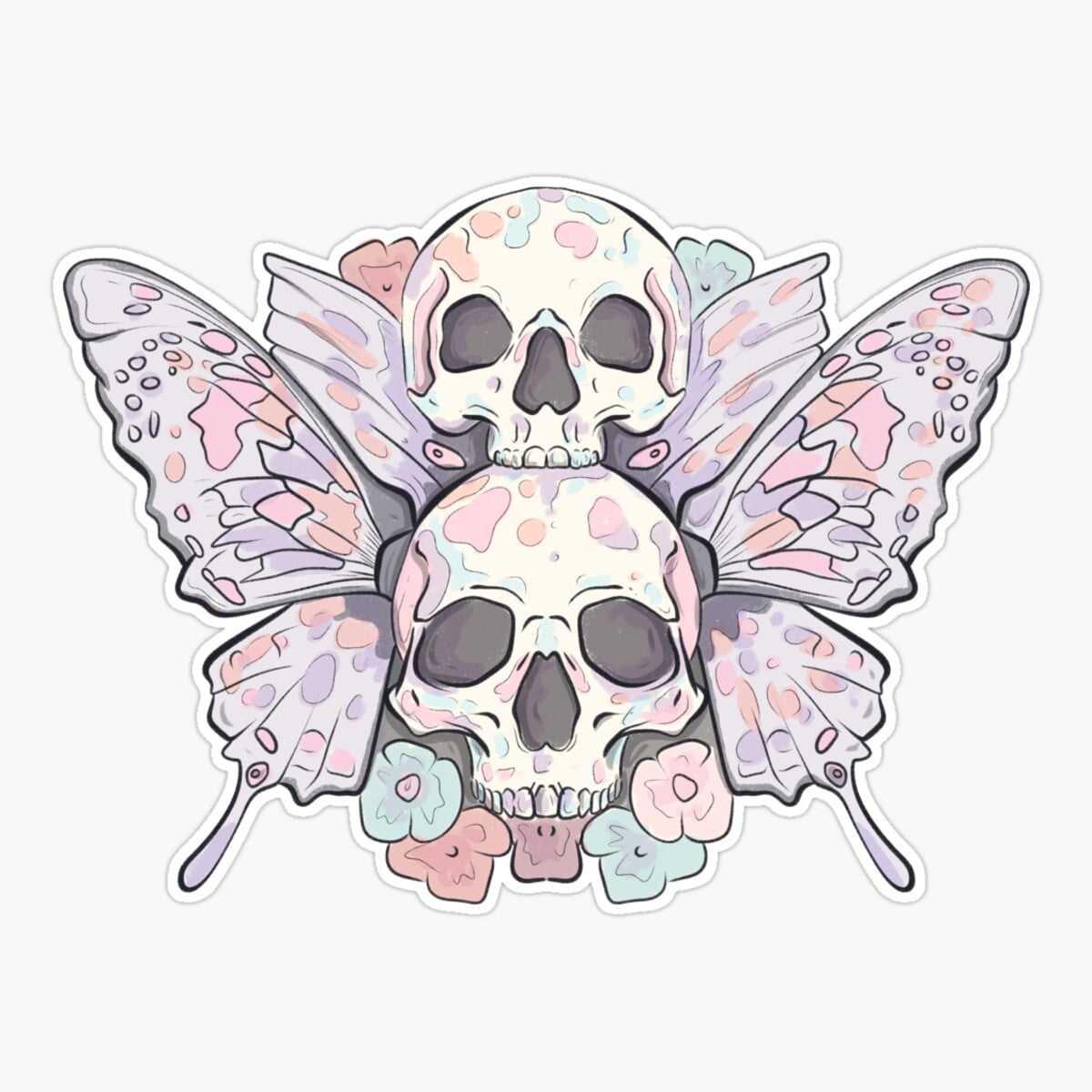 Onim Pastel Death Moth Sticker, Phone Decal Water Bottle Stickers Car ...