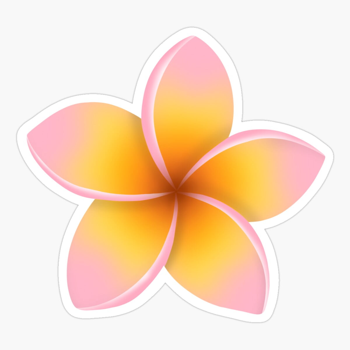 Onim Pastel Pink Plumeria Flower Sticker, Phone Decal Water Bottle ...