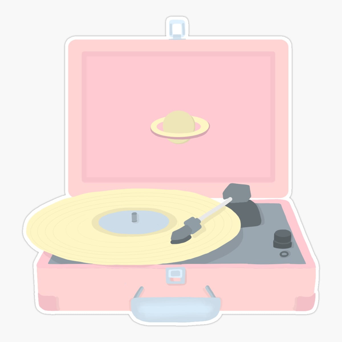 Onim Pastel Record Player Sticker, Phone Decal Water Bottle Stickers ...