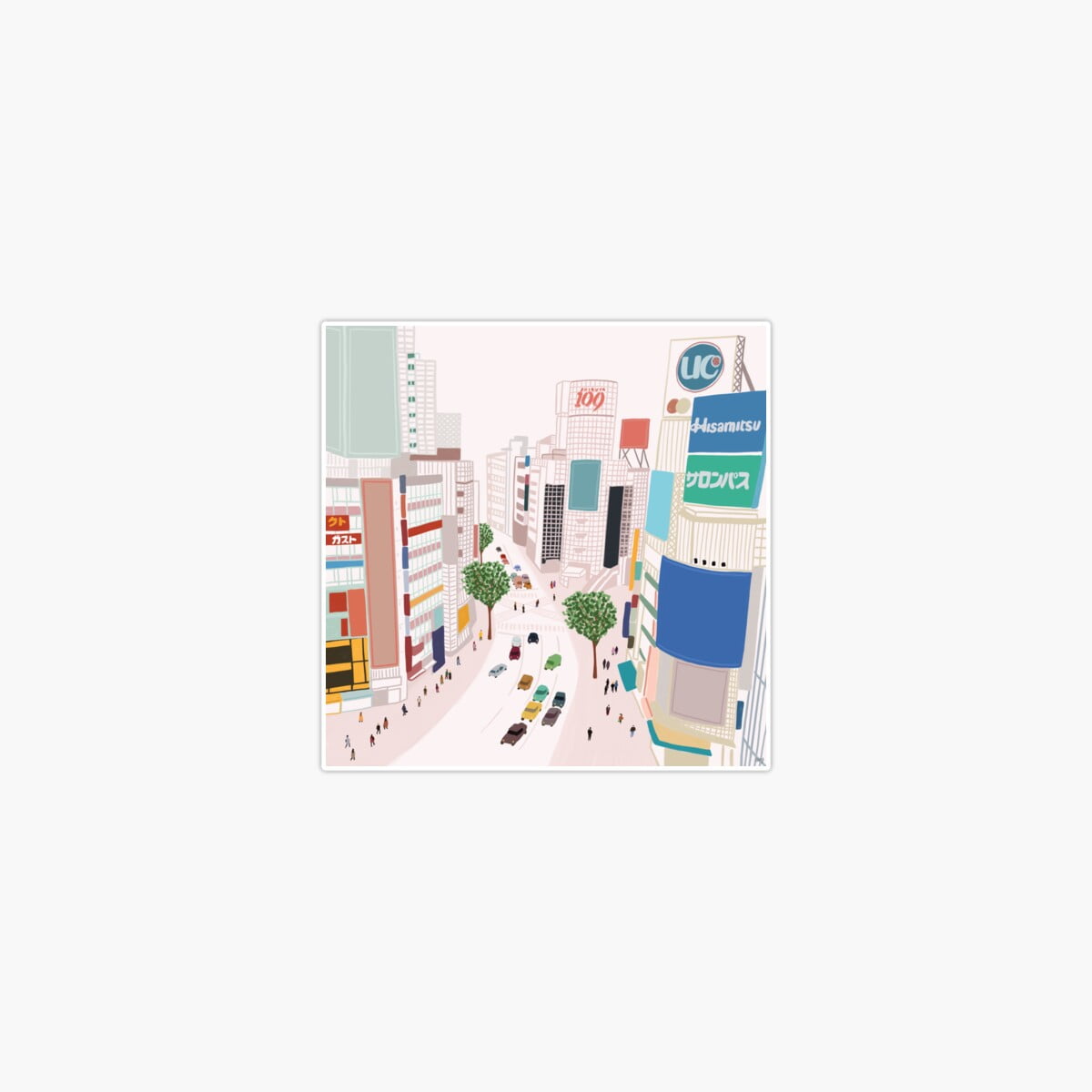 Onim Pastel Shibuya Sticker - Walmart.com