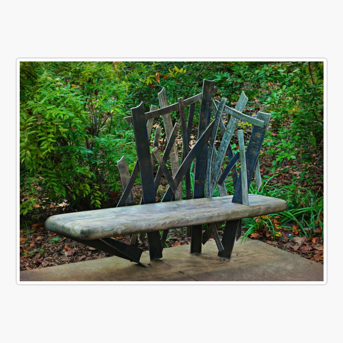 Onim Path To The Forest Bench Sticker, Phone Decal Water Bottle ...