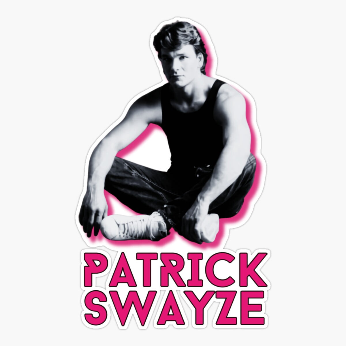 Onim Patrick Swayze Original Retro Fan Art Sticker, Phone Decal Water ...