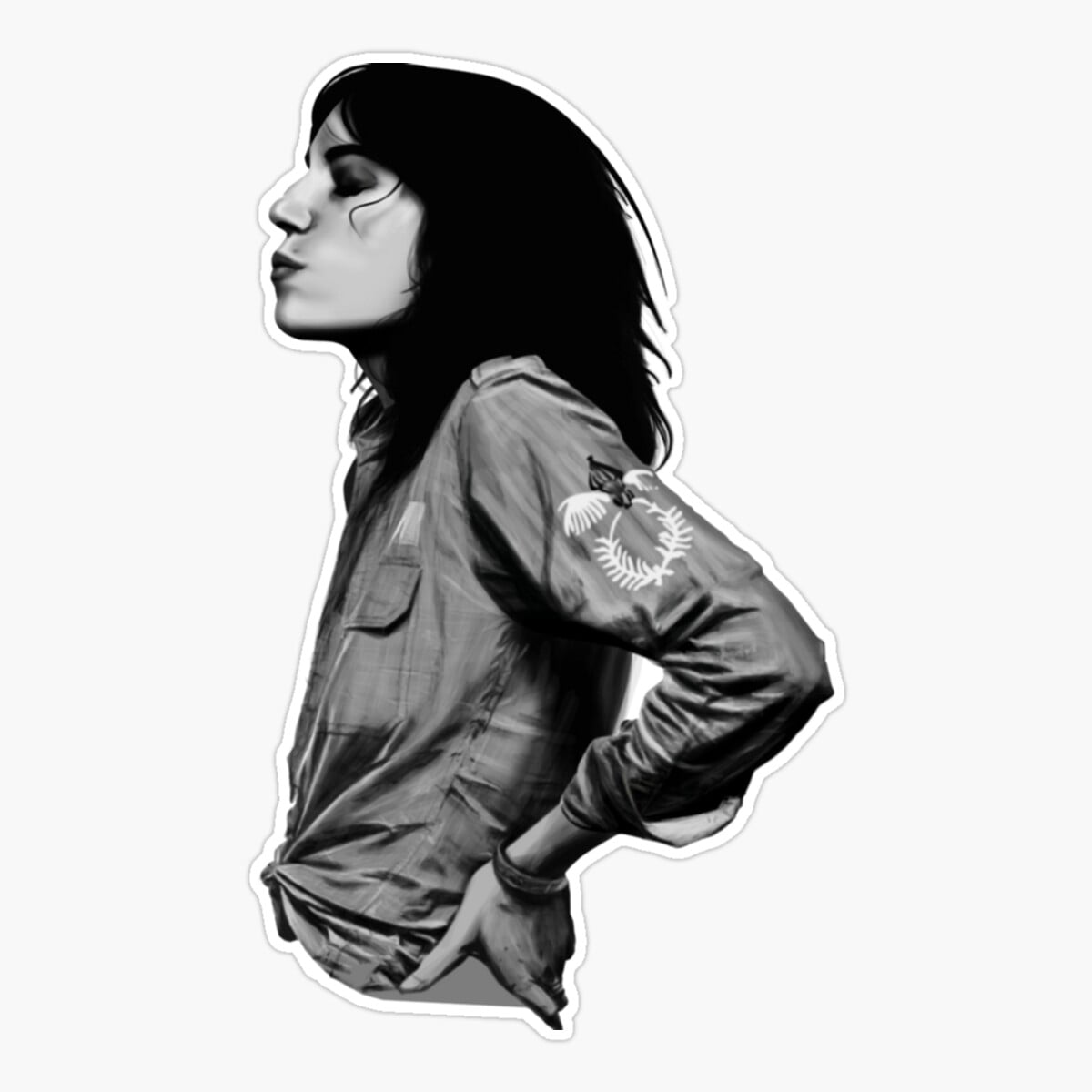 Onim Patti Smith Silhouette Sticker, Phone Decal Water Bottle Stickers ...