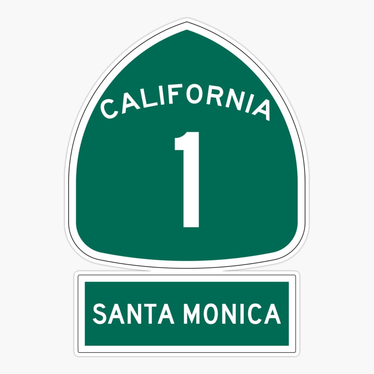 Onim Pch - Ca Highway 1 - Santa Monica Sticker, Phone Decal Water ...