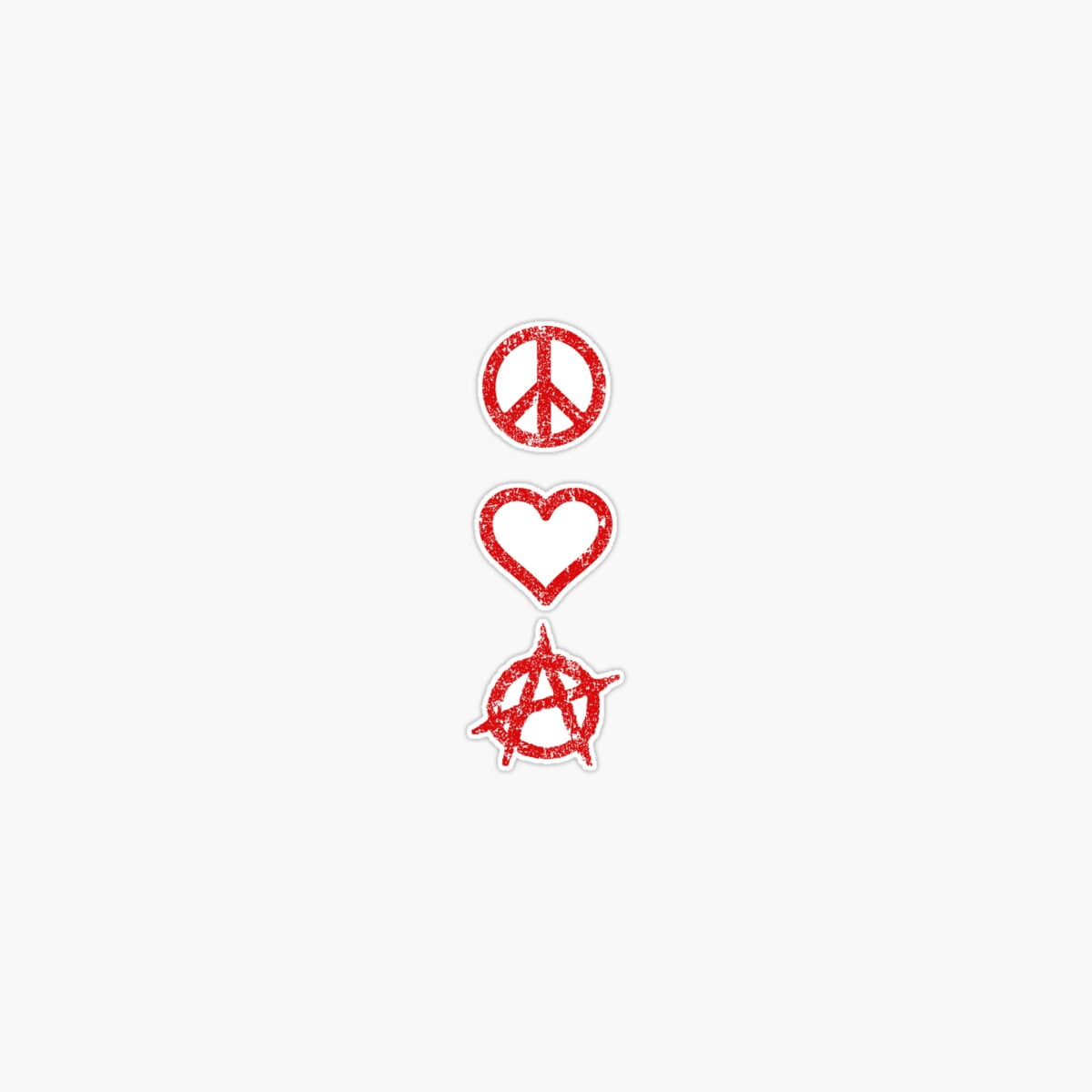 Onim Peace. Love. Anarchy. Sticker - Walmart.com