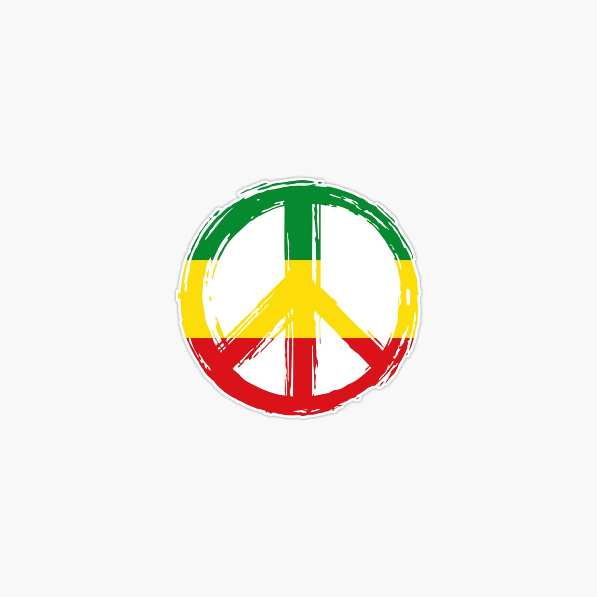 Onim Peace Symbol With Reggae Rasta Fari Flag Colors Sticker, Phone ...