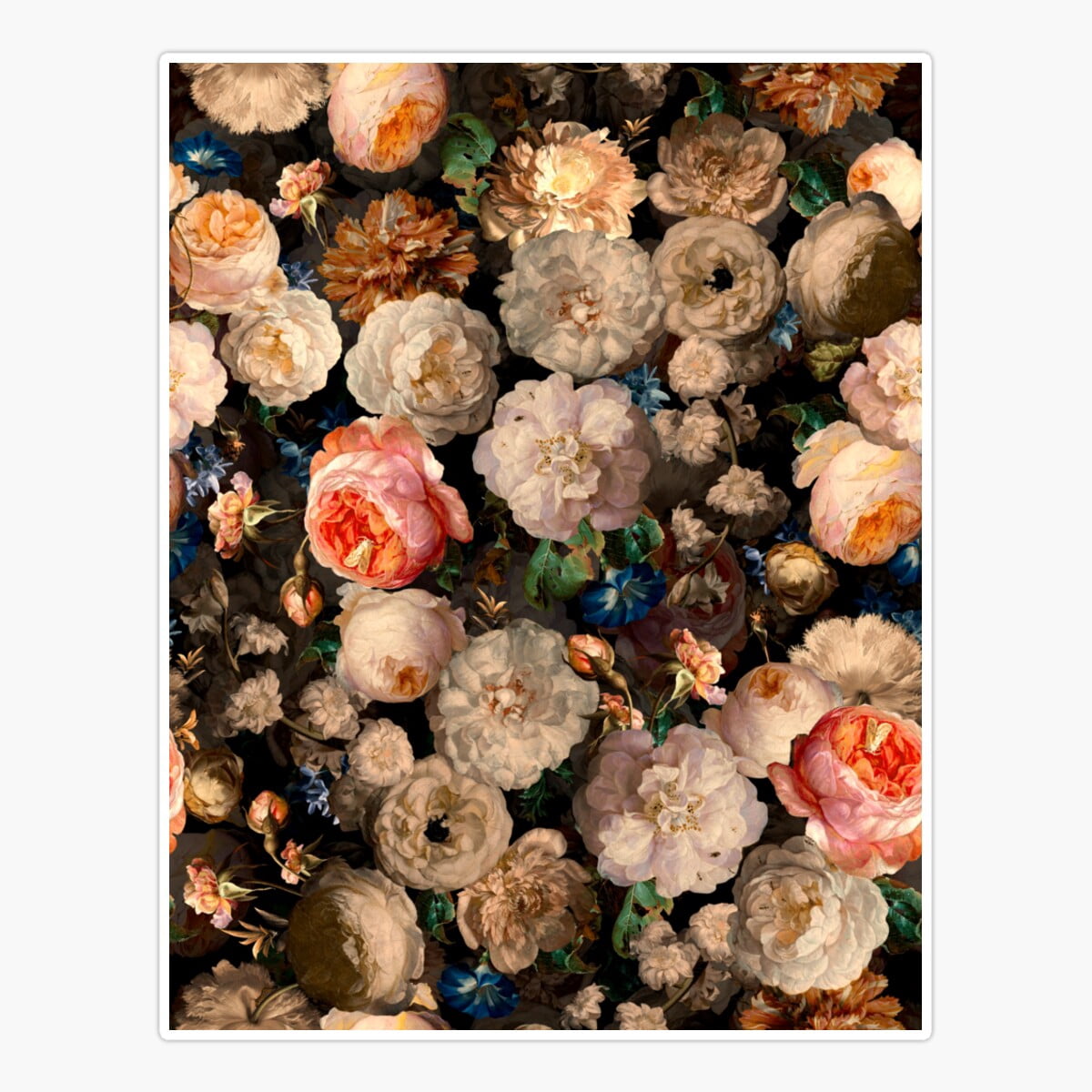 Onim Peach Vintage Roses Botanical Night Garden Nightgarden Sticker ...