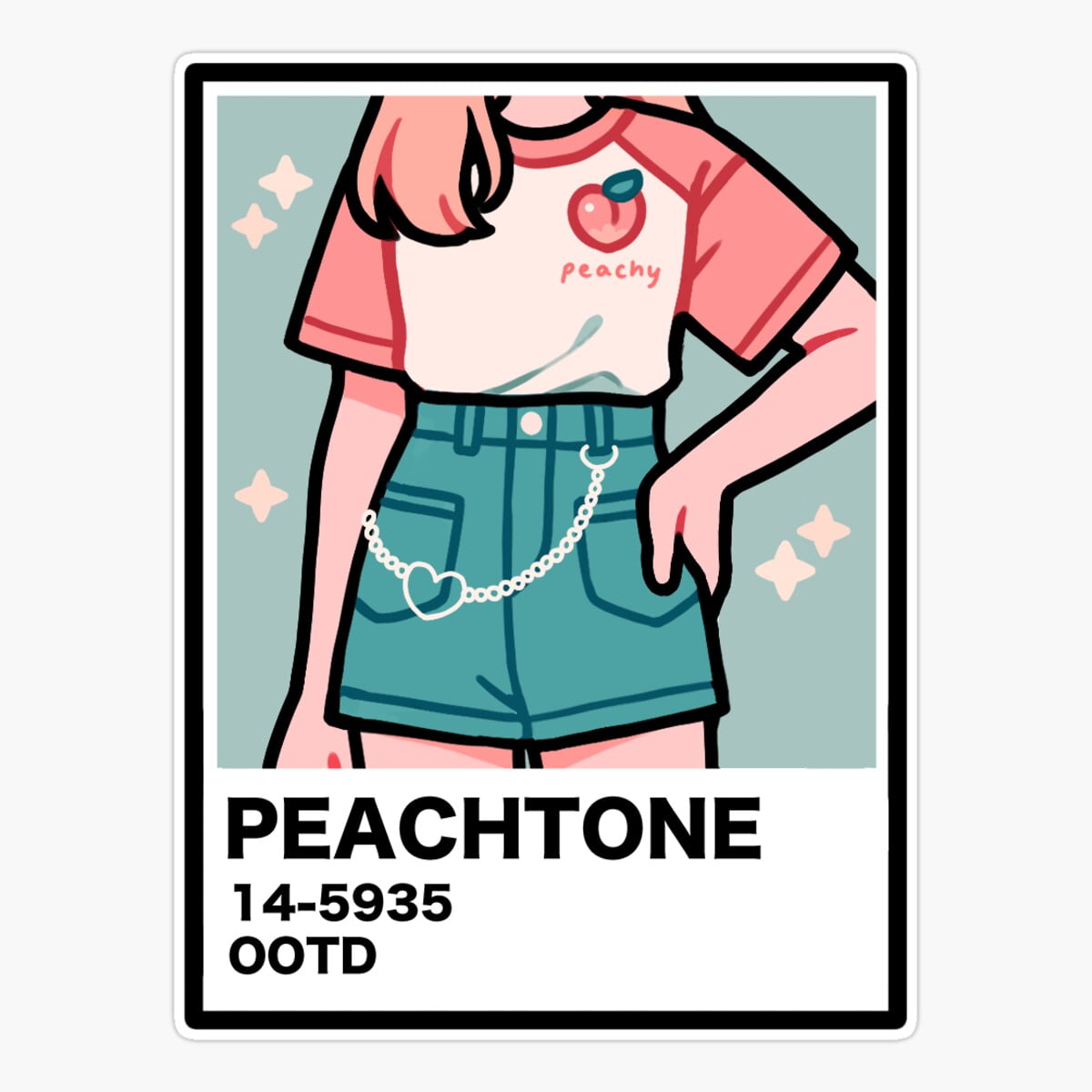 Onim Peachtone Ootd Sticker, Phone Decal Water Bottle Stickers Car ...