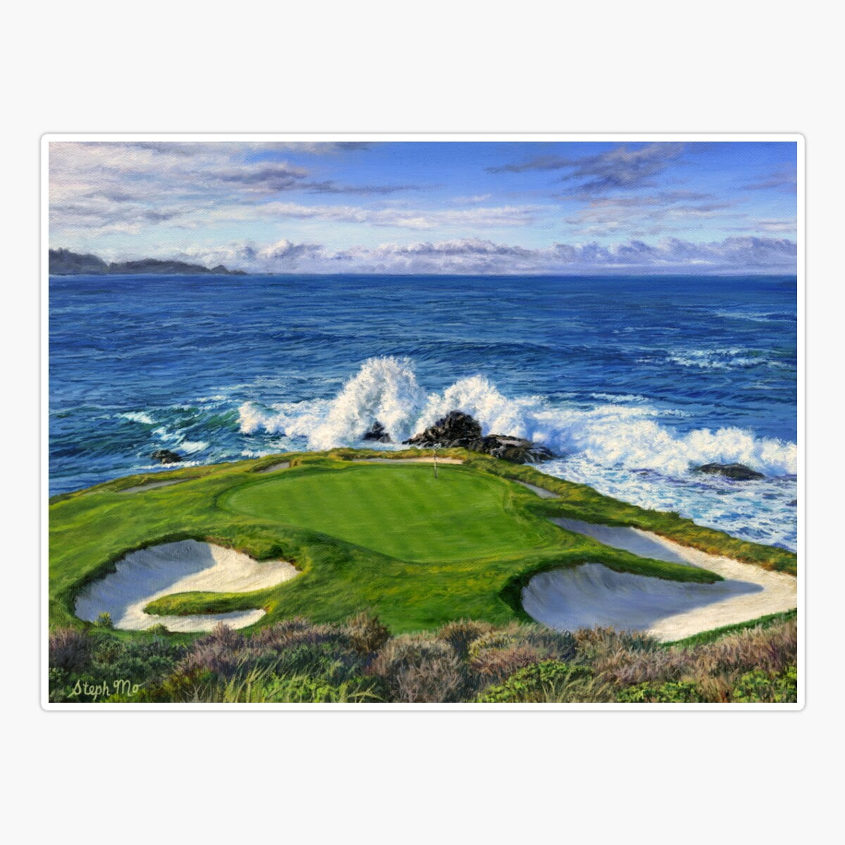 Onim Pebble Beach Sticker, Phone Decal Water Bottle Stickers Car Decals ...