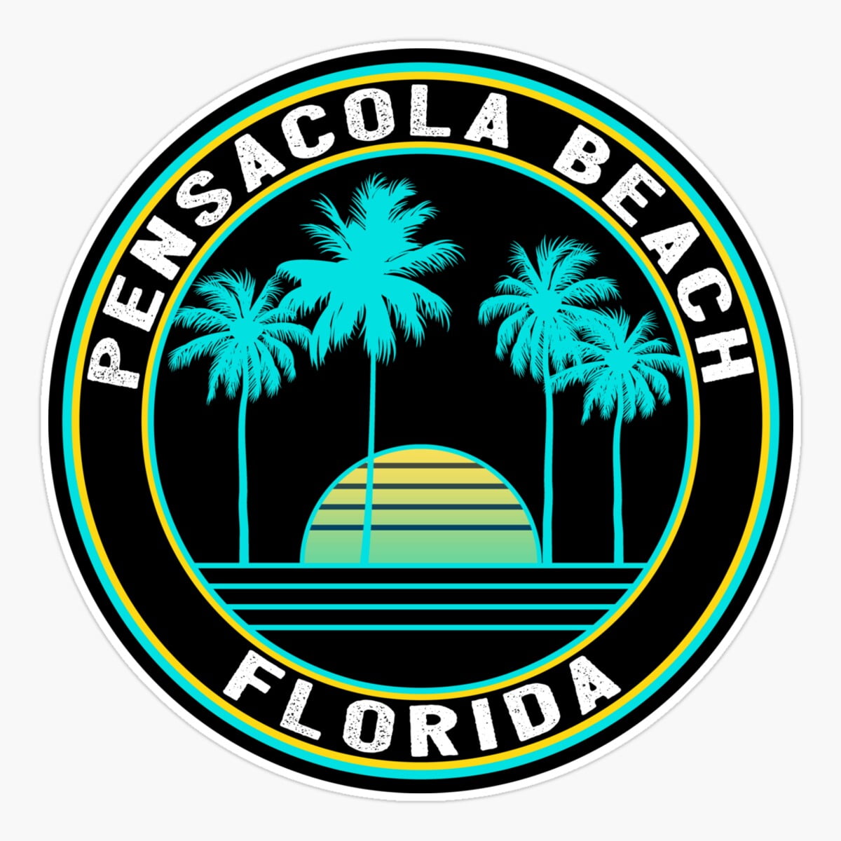 Onim Pensacola Beach Florida Gulf Of Mexico Travel Vacation Sticker ...
