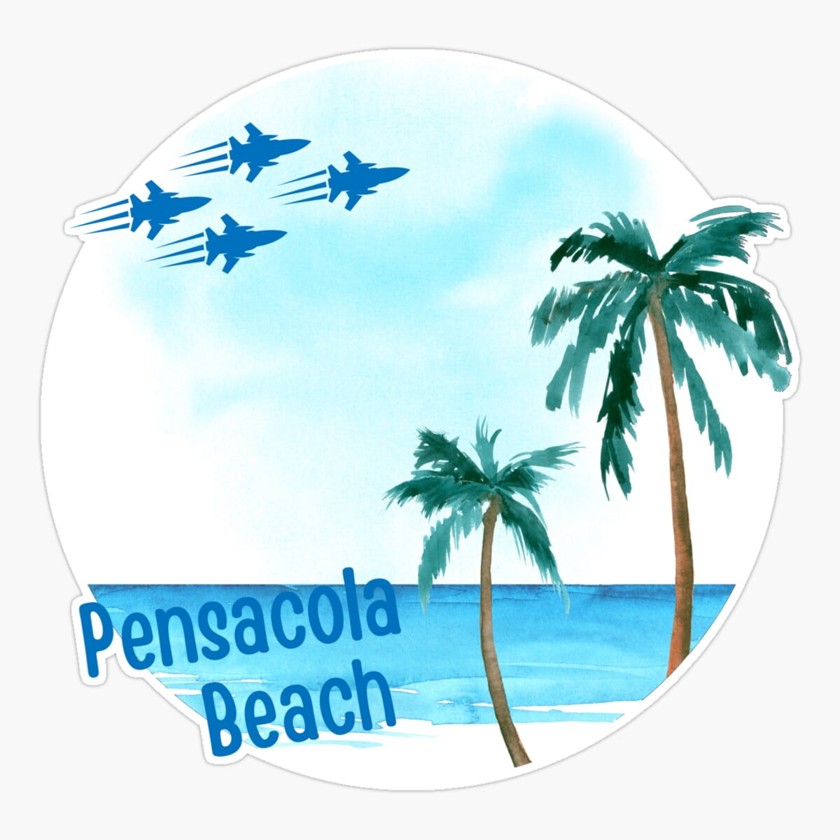 Onim Pensacola Beach, Florida Sticker, Phone Decal Water Bottle ...