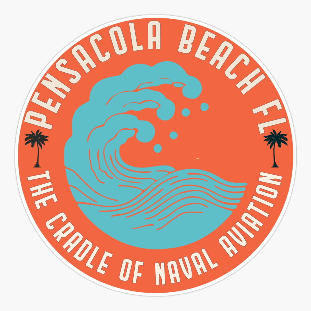 Onim Pensacola Beach Florida Sticker Sticker, Phone Decal Water Bottle ...