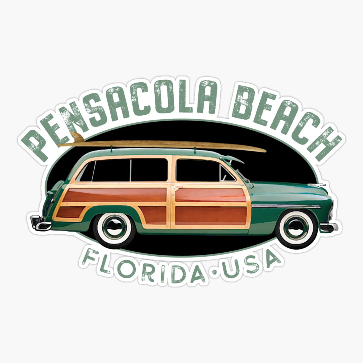 Onim Pensacola Beach Florida Vintage Surfing Sticker, Phone Decal Water ...