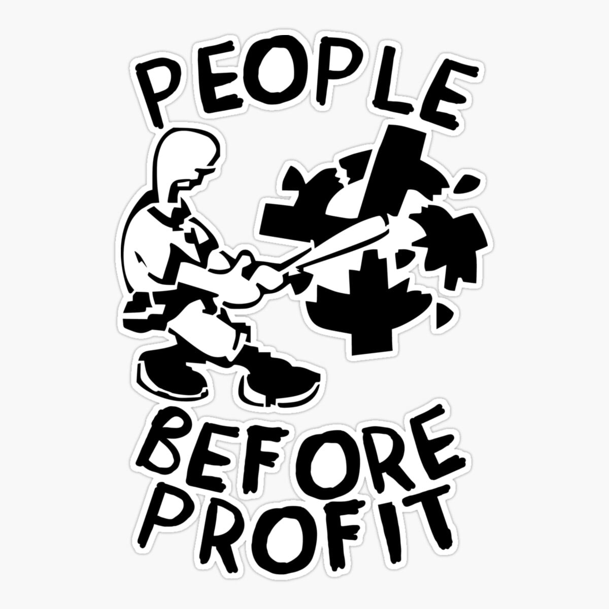 Onim People Before Profit - Anti Capitalist, Socialist, Leftist Sticker ...