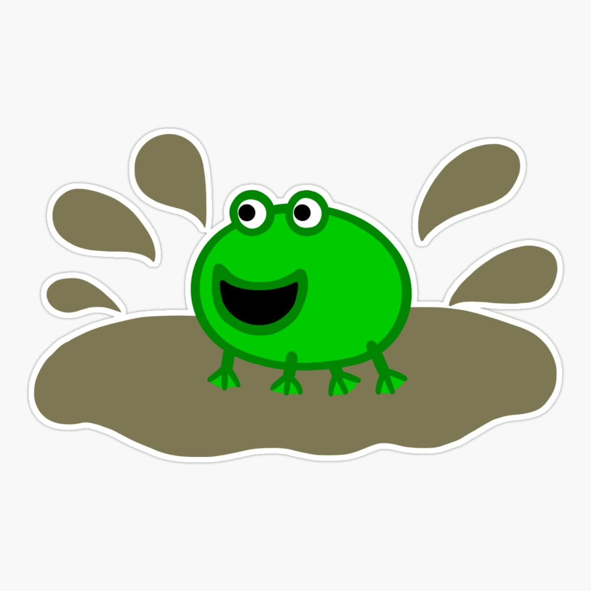 Onim Peppa Frog Mud Splash Sticker, Phone Decal Water Bottle Stickers ...