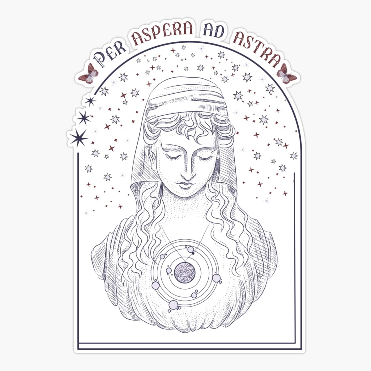 Onim Per Aspera Ad Astra Sticker, Phone Decal Water Bottle Stickers Car ...