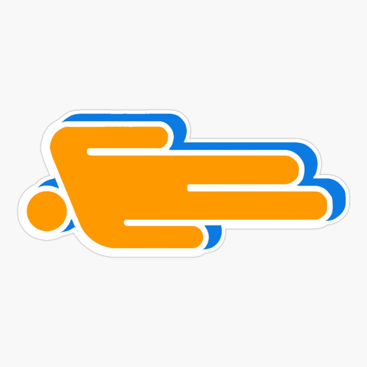 Onim Person Silhouette Figure Lying Down Orange Blue White Sticker ...