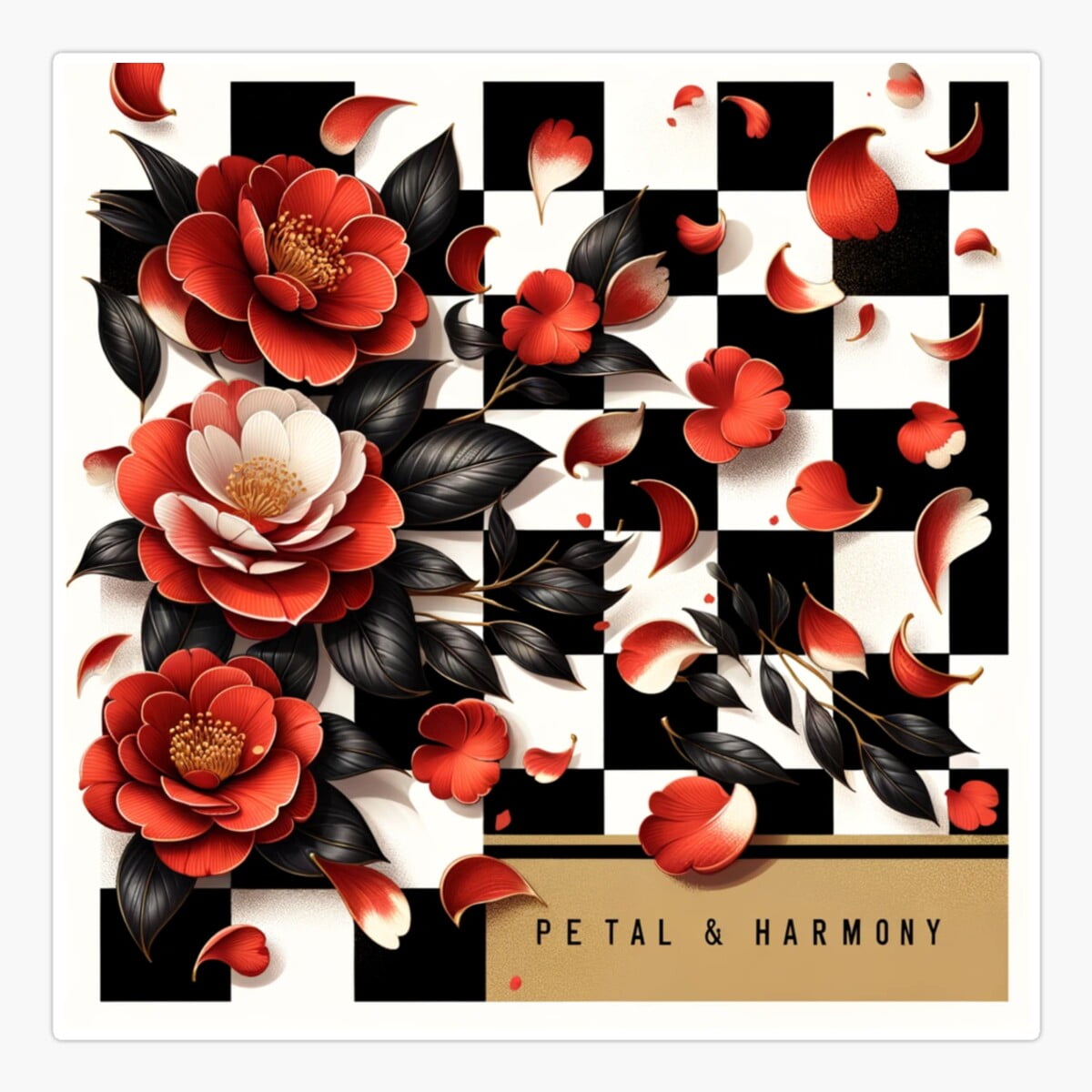 Onim Petal & Harmony: Camellia Sticker, Phone Decal Water Bottle ...