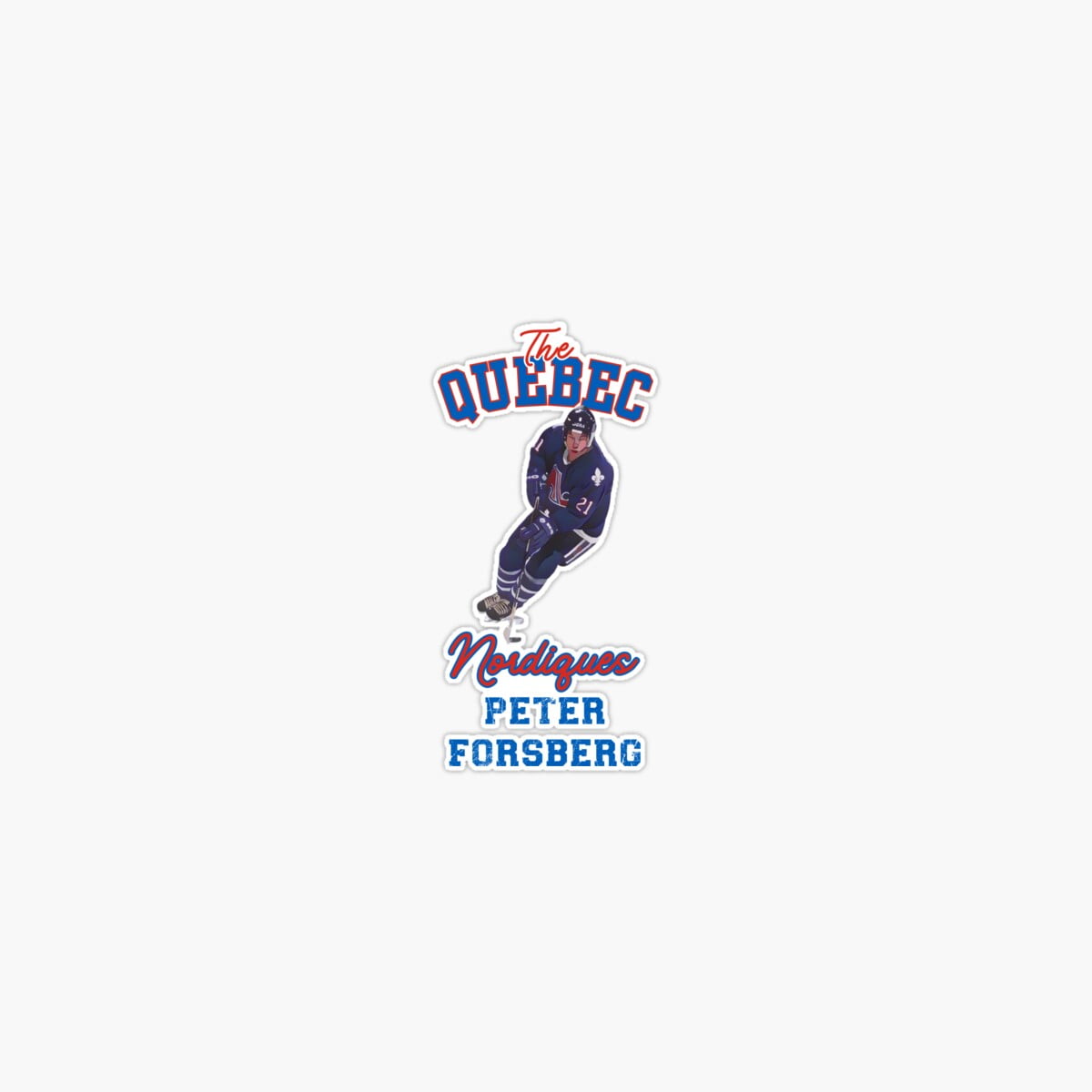 Onim Peter Forsberg Quebec Nordiques Tribute Poster Sticker, Phone ...