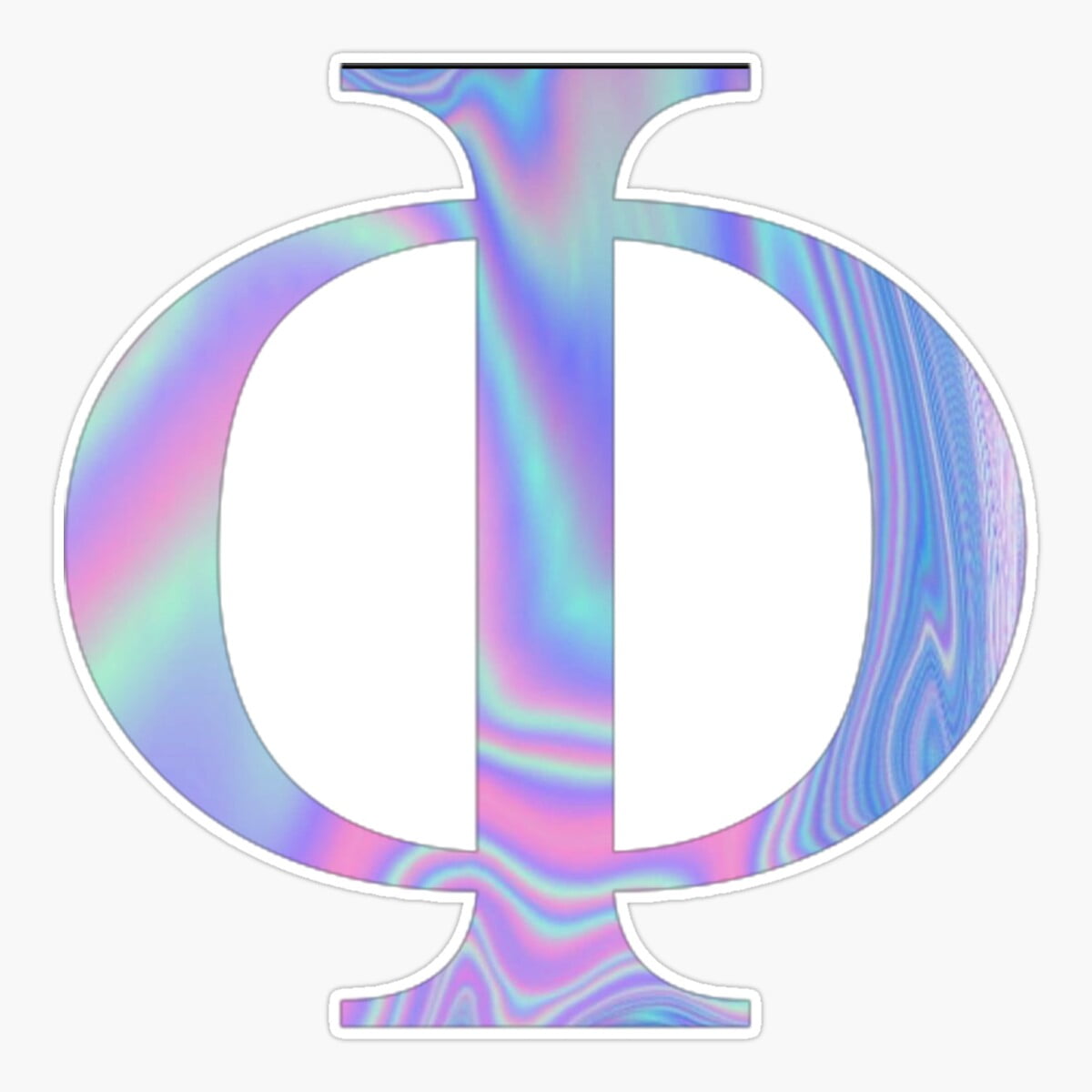 Onim Phi- Holographic - Greek Letter Sticker, Phone Decal Water Bottle Stickers Car Decals ...