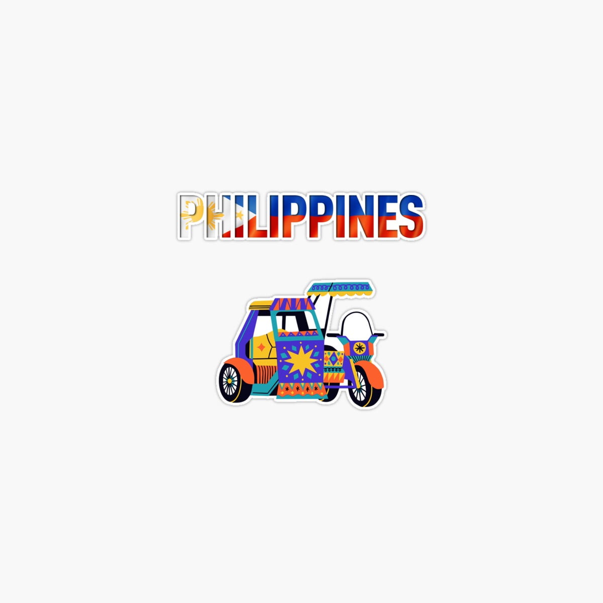 Onim Philippine Festive Tricycle Sticker, Phone Decal Water Bottle ...