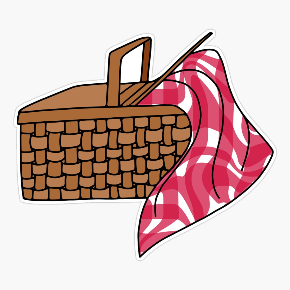 Onim Picnic Basket With Blanket Sticker, Phone Decal Water Bottle ...