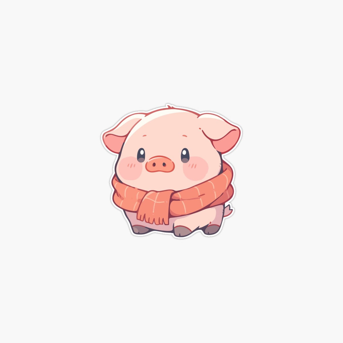 Onim Pig With A Scarf Sticker, Phone Decal Water Bottle Stickers Car ...