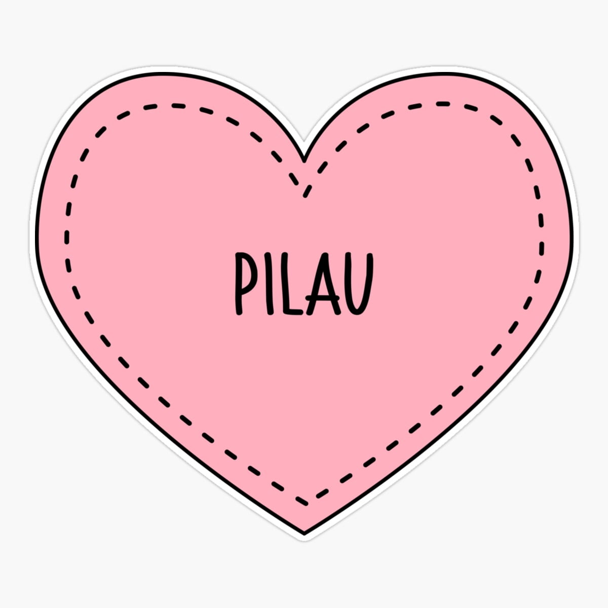Onim Pilau Cute Pink Cottagecore Heart Indian Food Sticker, Phone Decal ...