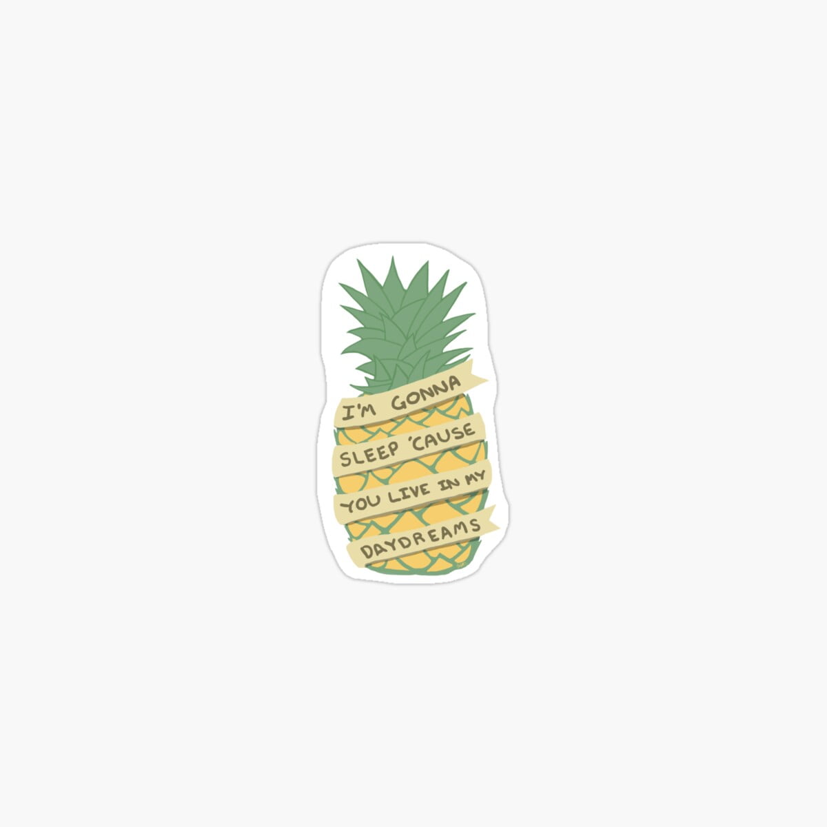 Onim Pineapple Daydreams | Glass Animals Sticker - Walmart.com
