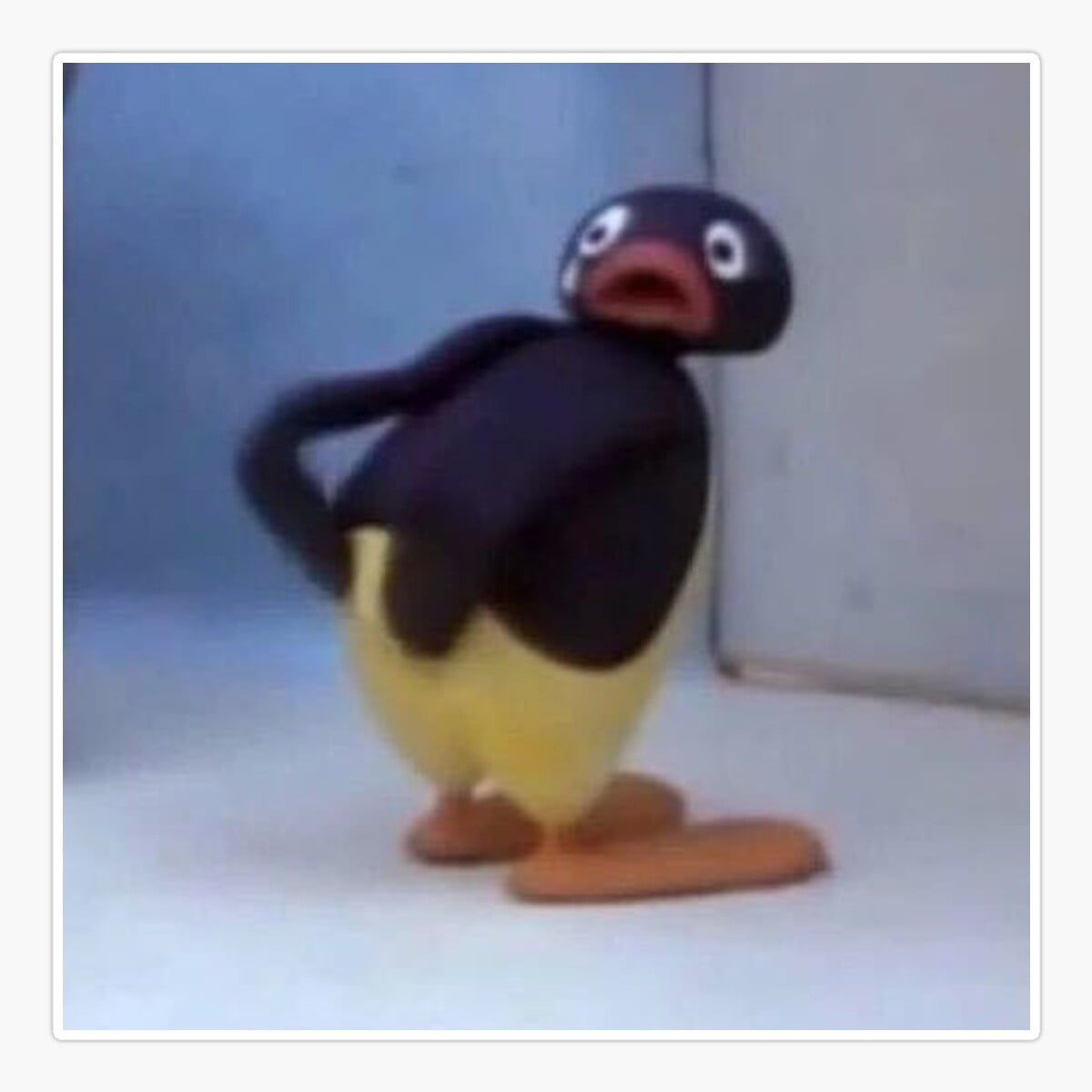 Onim Pingu Having An Emotional Breakdown Sticker, Phone Decal Water ...