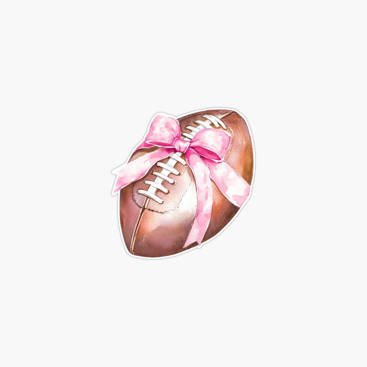 Onim Pink Bow Football Coquette Aesthetic Sticker, Phone Decal Water ...