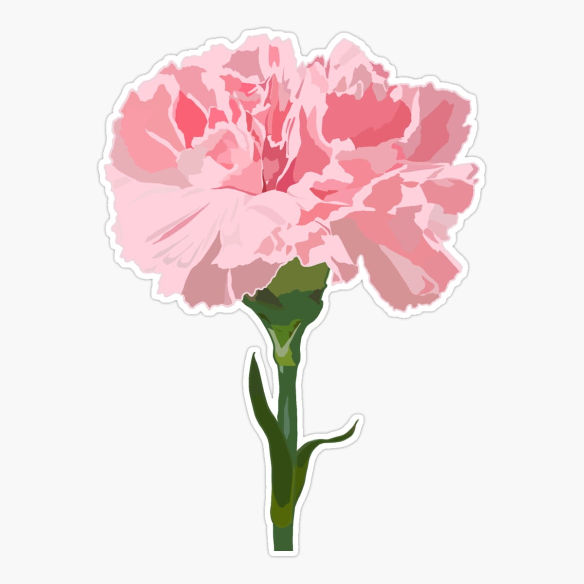 Onim Pink Carnation Sticker, Phone Decal Water Bottle Stickers Car Decals, Funny Birthday Gift ...