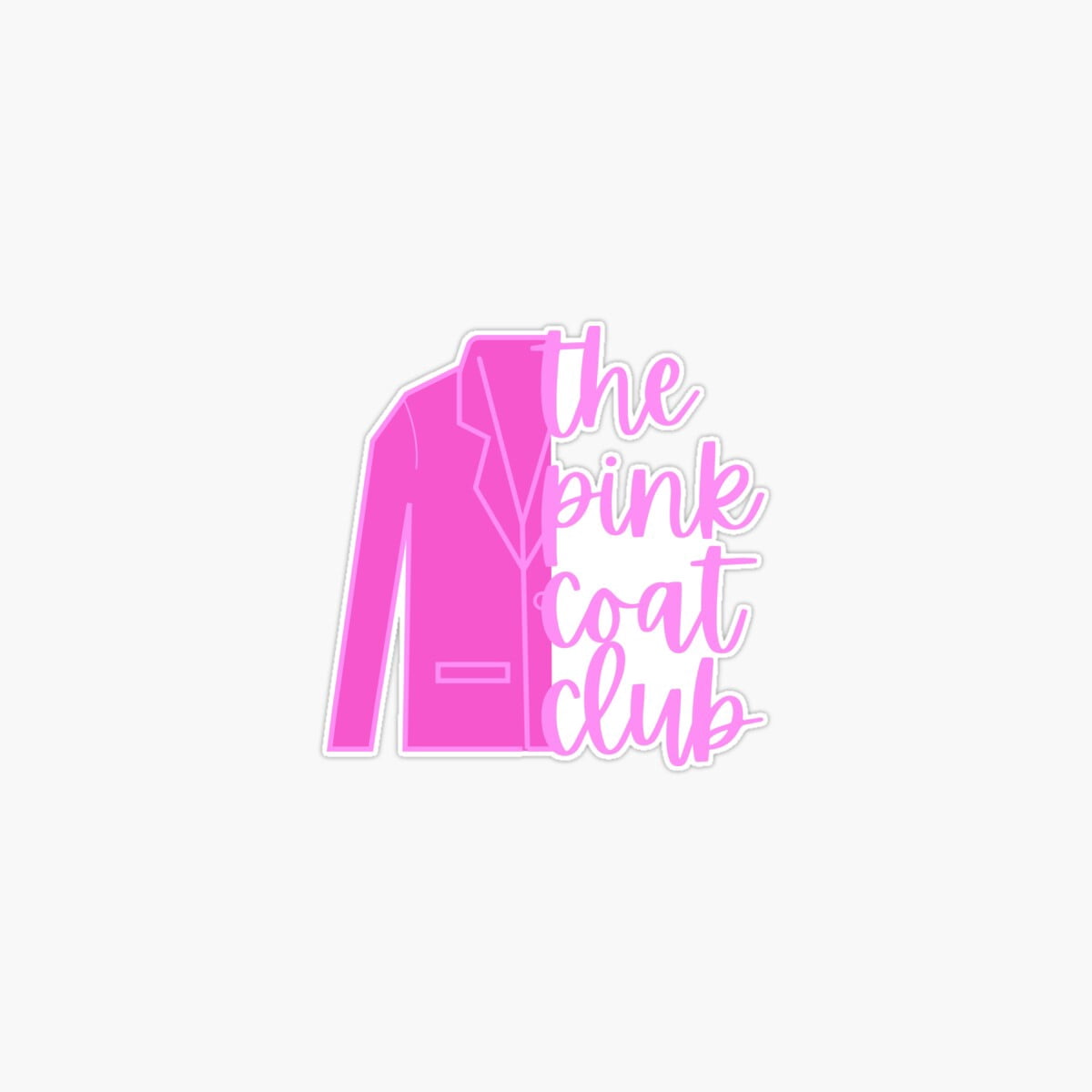 Onim Pink Coat Club - Pink Classic Logo (Black Background) Sticker ...