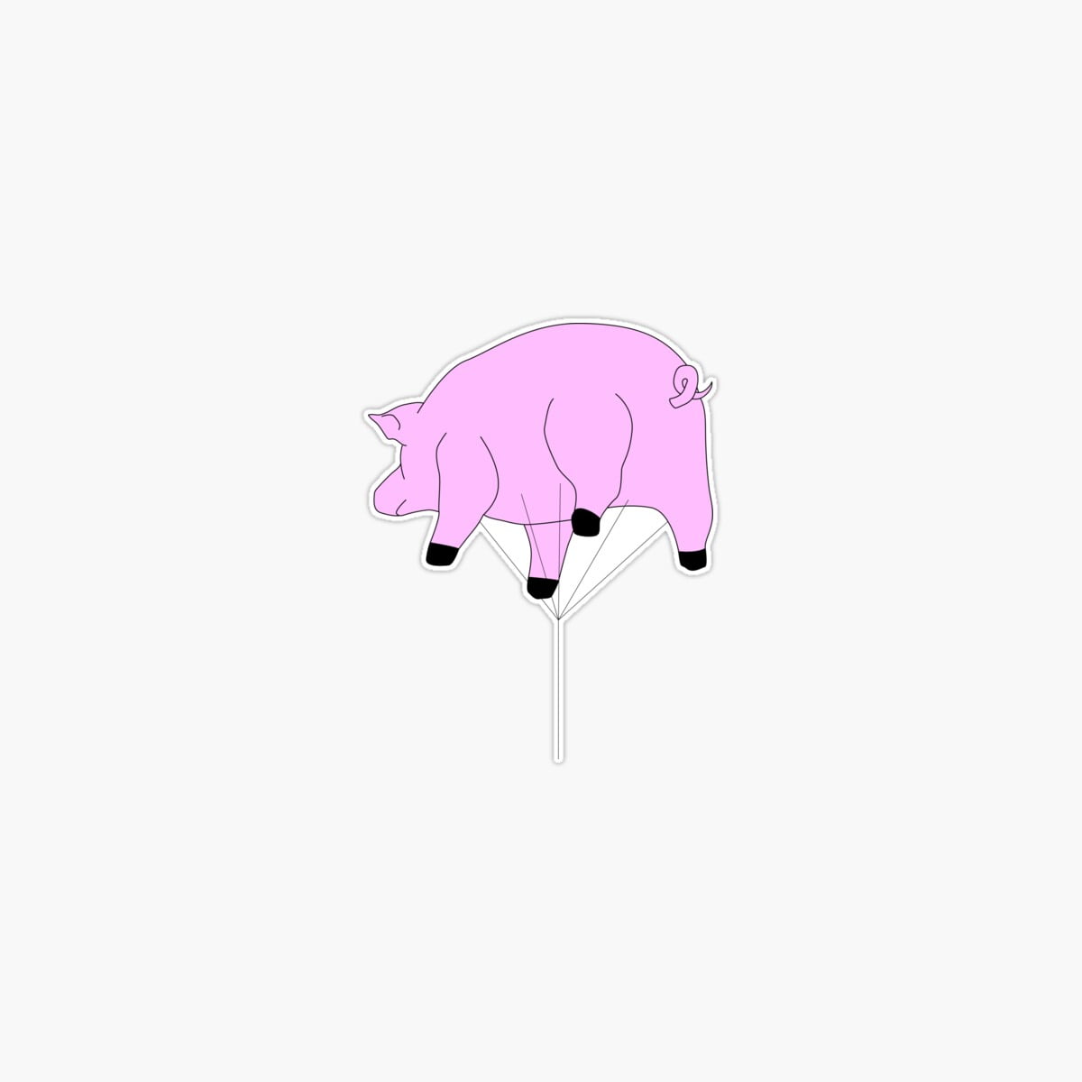 Onim Pink Floyd Animals Linedrawing Pig Sticker, Phone Decal Water ...