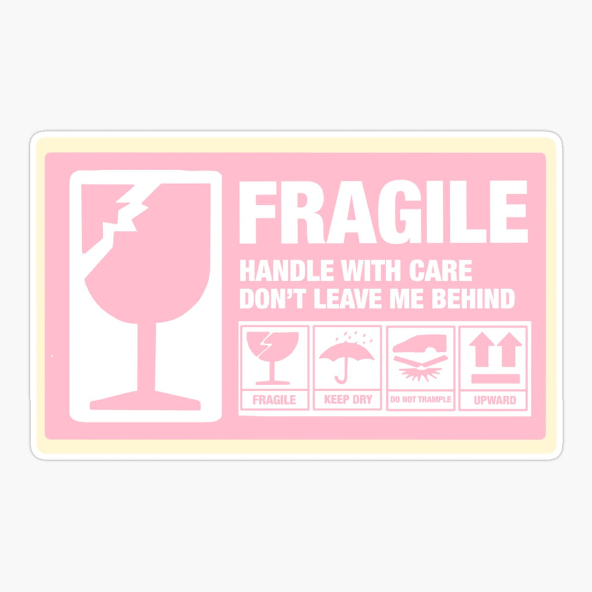 Onim Pink Fragile Sign Sticker, Phone Decal Water Bottle Stickers Car ...