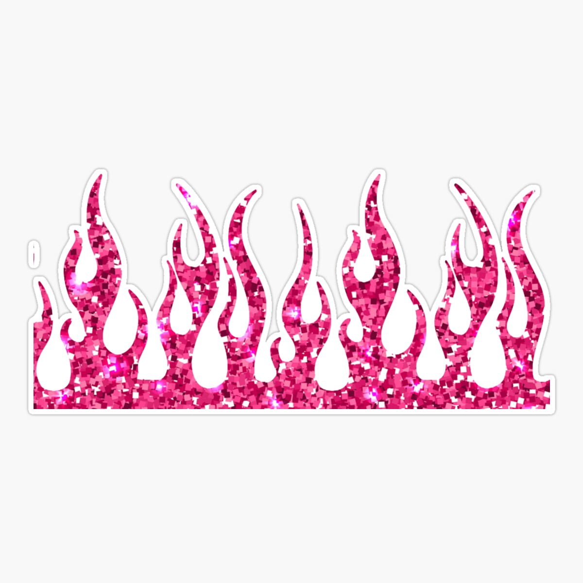 Onim Pink Glitter Flames Sticker, Phone Decal Water Bottle Stickers Car ...