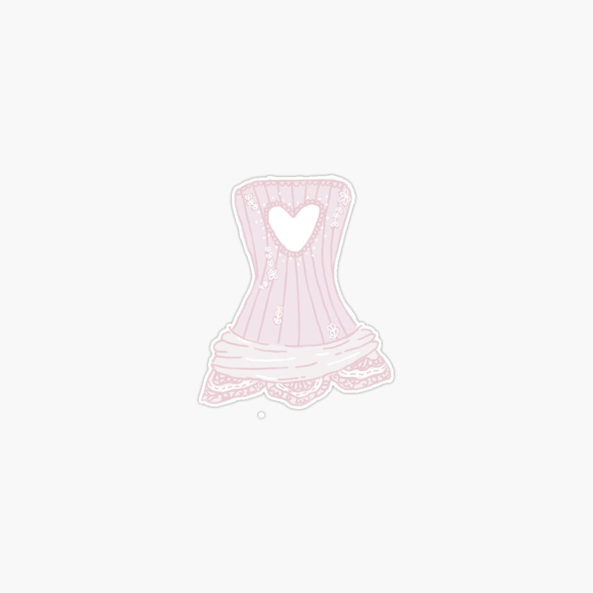 Onim Pink Heart Cutout Outfit - Sabrina Sticker, Phone Decal Water ...